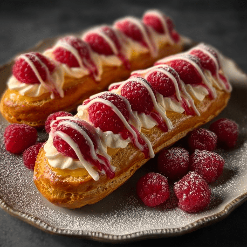 Lemon Raspberry Eclairs