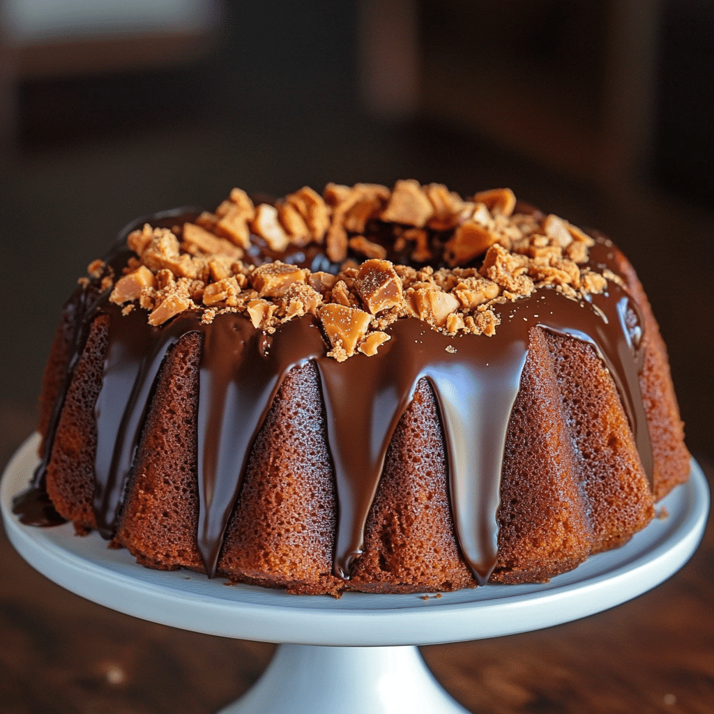 Easy Butterfinger Bundt Cake