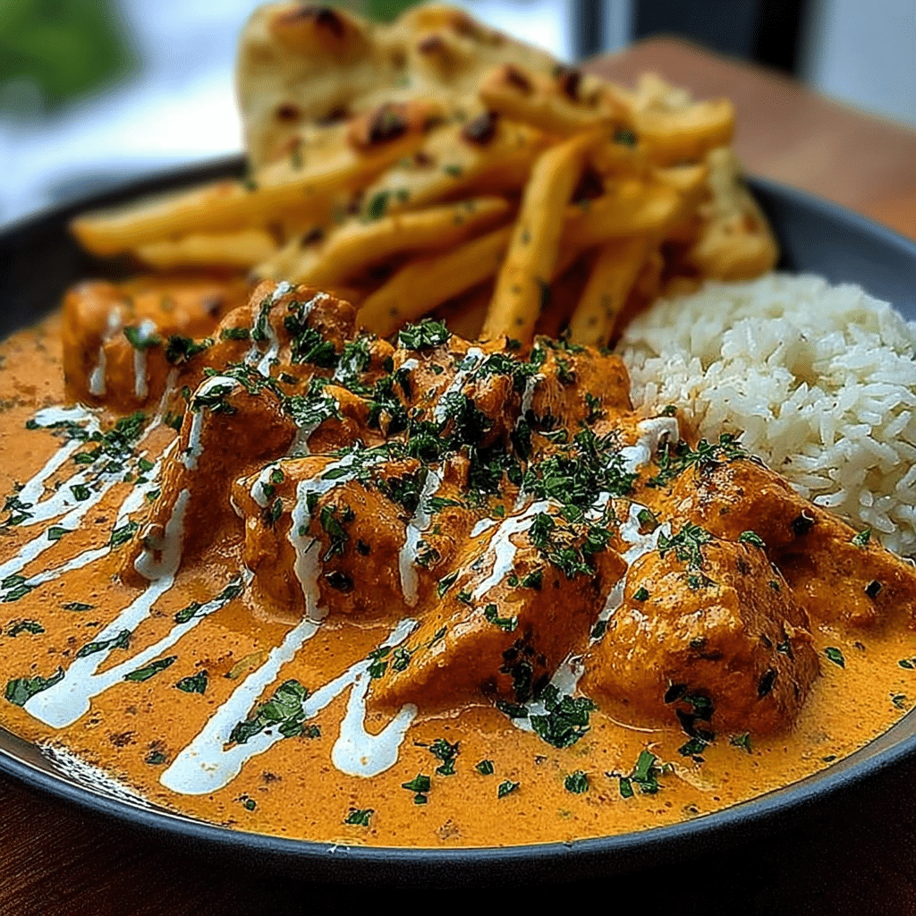 Easy Creamy Butter Chicken with Garlic Drizzle