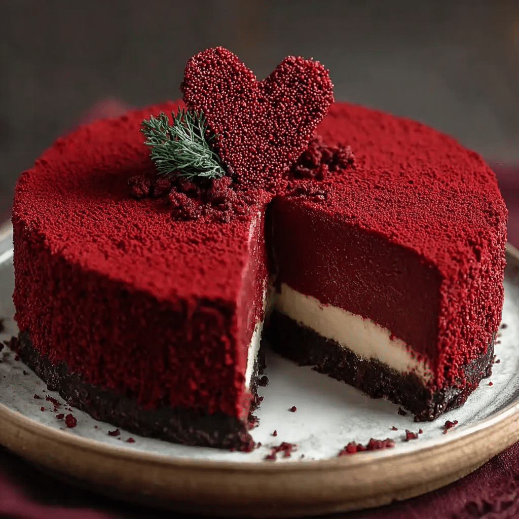 Decadent Red Velvet Cheesecake for Valentine's Day
